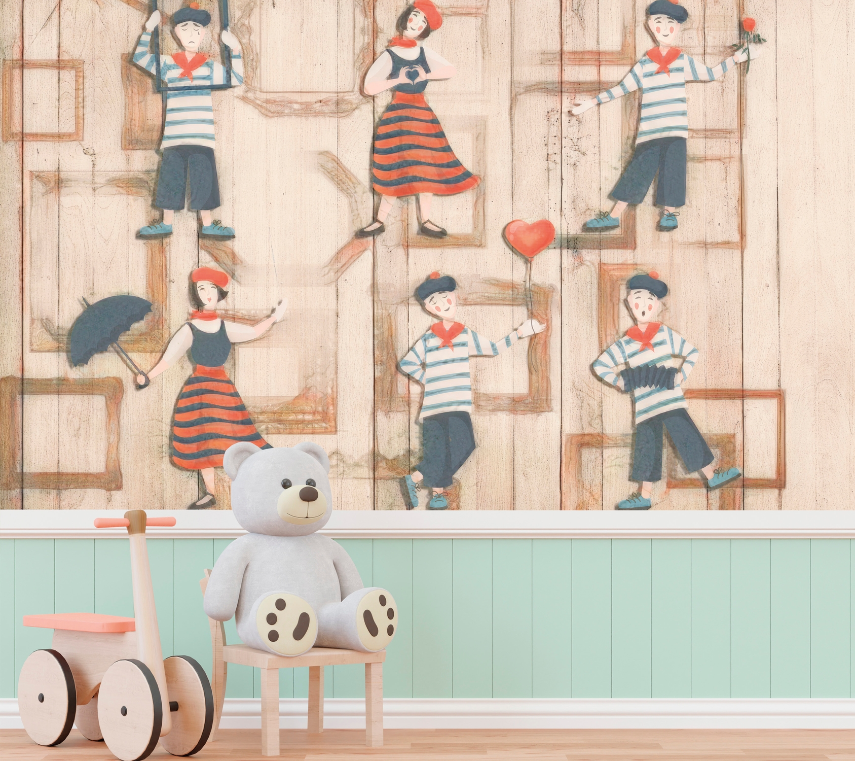 Carta da parati circo francese - Meraviglia Mime - Rizzardi Colori